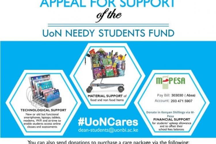 Appeal For Support Of The Uon Needy Students Fund Dean Of Students Office
